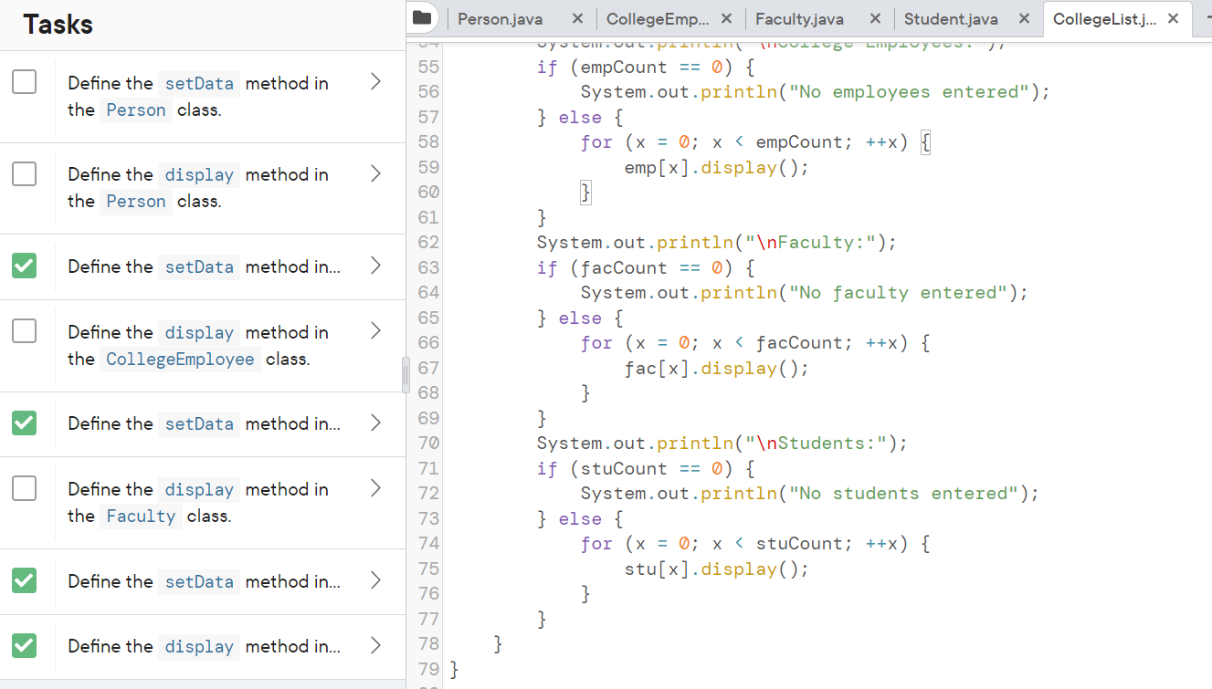 Solved Some of the points for Java are not complete. Could | Chegg.com