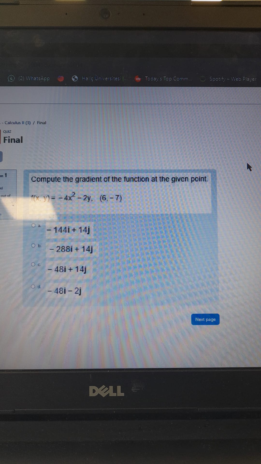 Solved Compute the gradient of the function at the given | Chegg.com