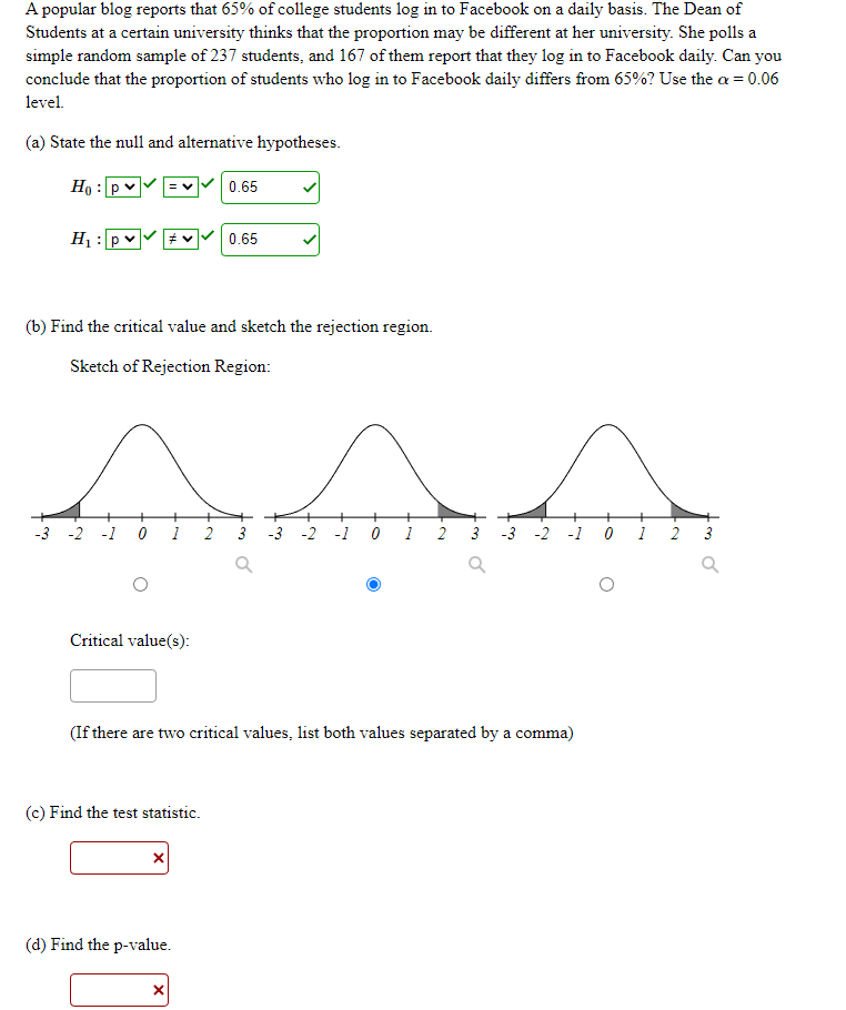Solved A popular blog reports that 65% of college students | Chegg.com