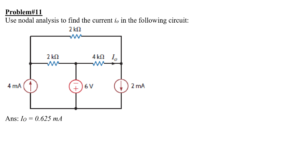 Solved Problem#11 Use nodal analysis to find the current io | Chegg.com