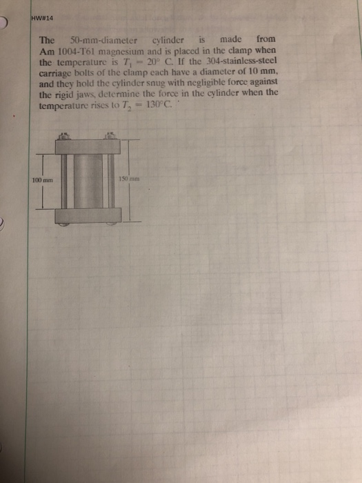 Solved Hw#14 The 50-mm-diameter cylinder is made from Am | Chegg.com