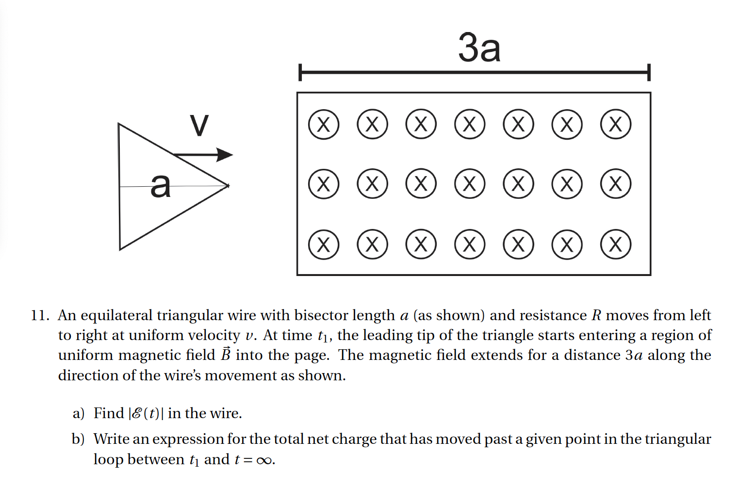 Solved 1. An equilateral triangular wire with bisector | Chegg.com