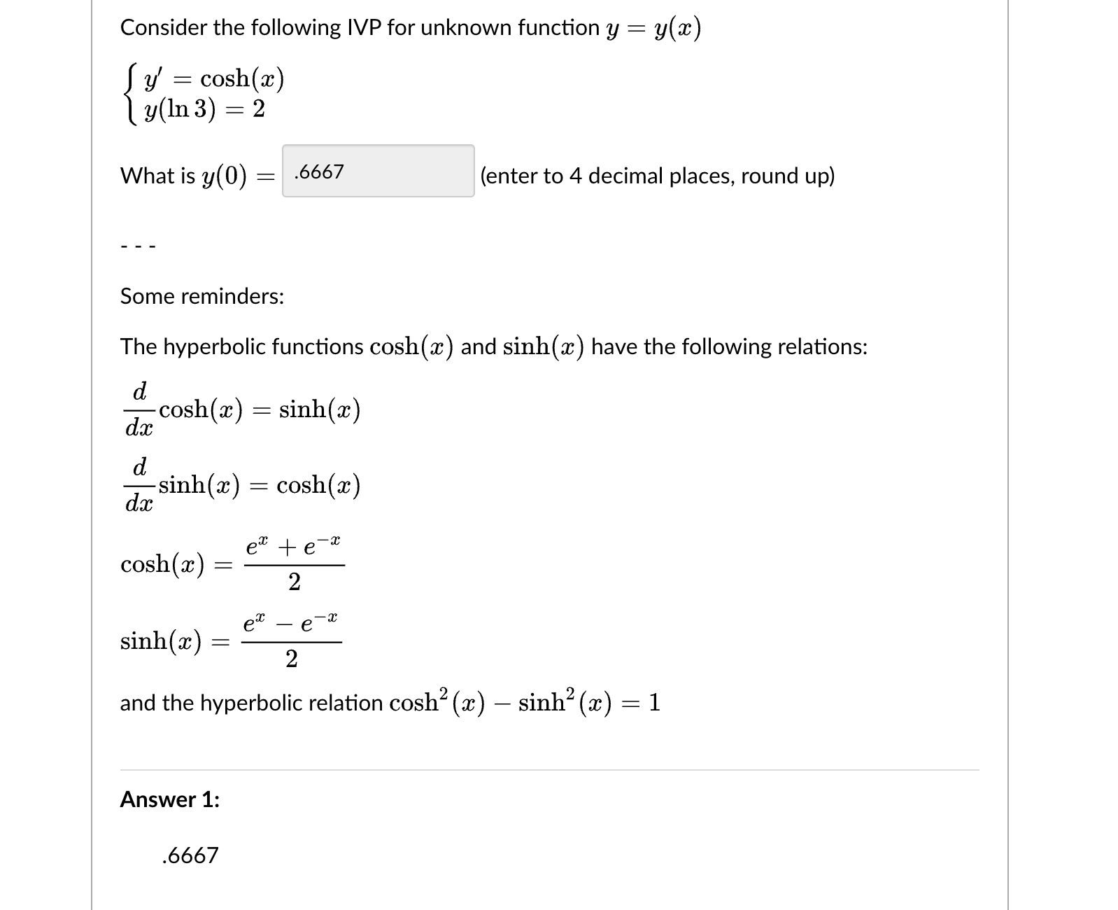 Solved Consider the following IVP for unknown function | Chegg.com
