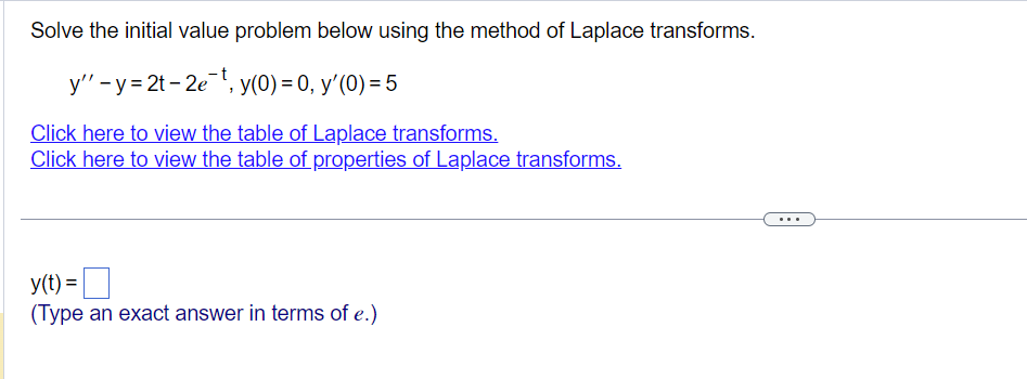 Solved Solve the initial value problem below using the | Chegg.com