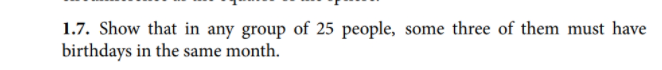 Solved 1.7. Show that in any group of 25 people, some three | Chegg.com