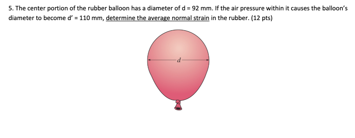 The center portion of ﻿the rubber balloon has a | Chegg.com