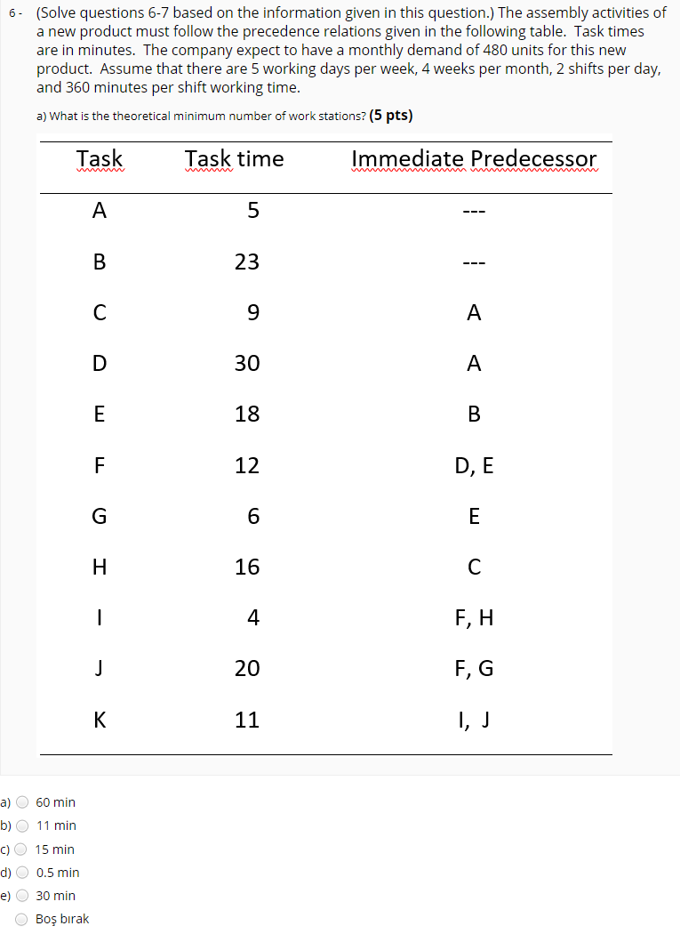 Solved 6- (Solve questions 6-7 based on the information | Chegg.com