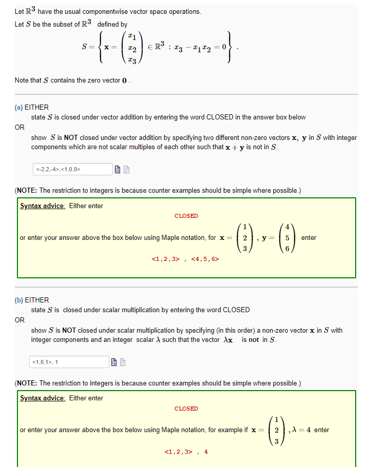 Solved Let R3 have the usual componentwise vector space | Chegg.com