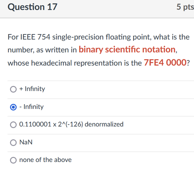 Solved For IEEE 754 single-precision floating point, what is | Chegg.com