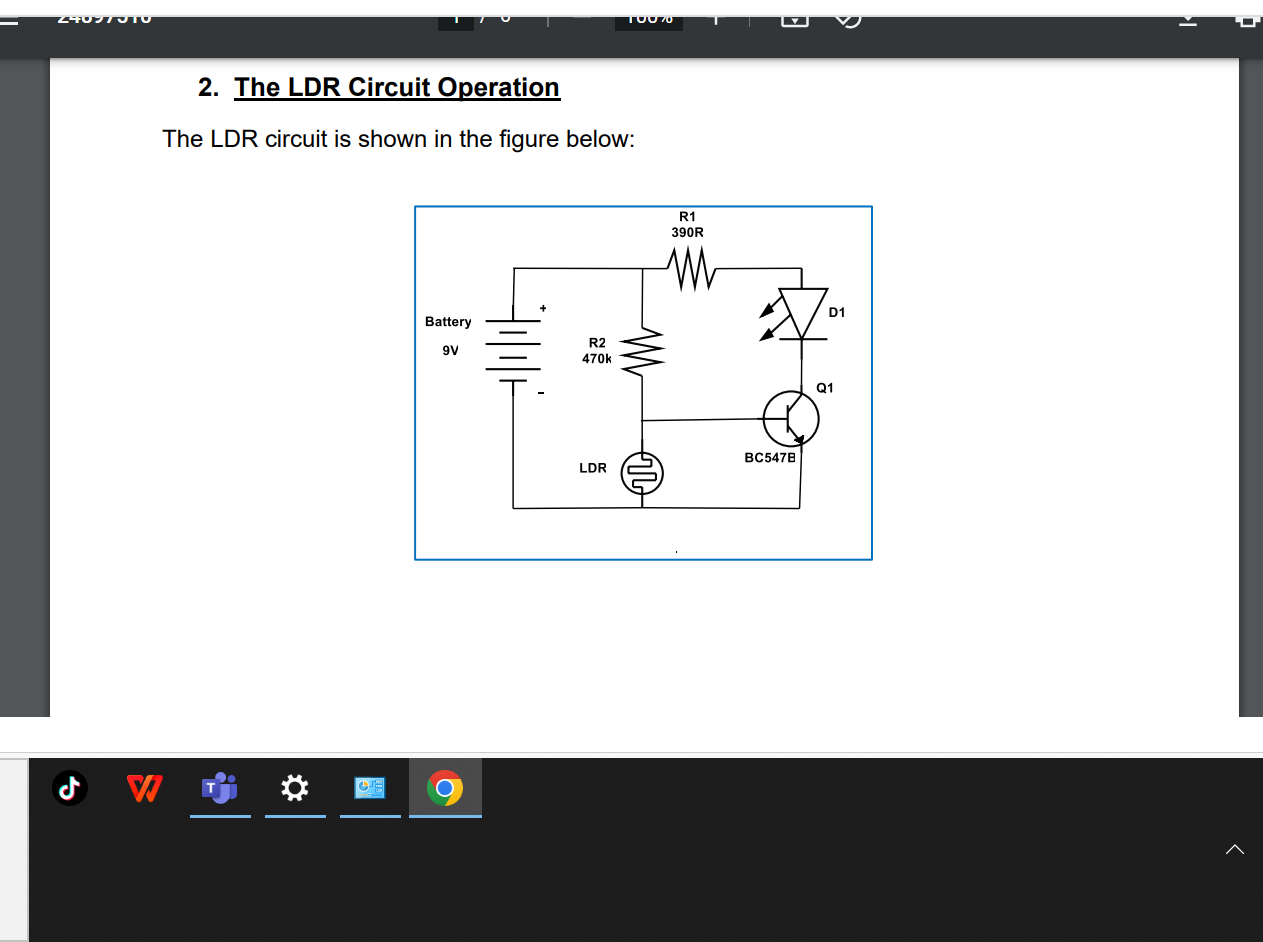 The LDR circuit is shown in the figure below: | Chegg.com