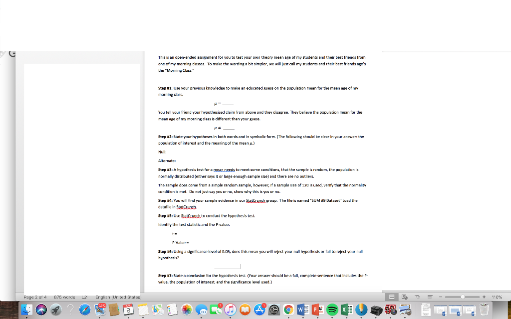 Solved This is an open-ended assignment for you to test your | Chegg.com