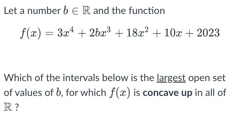 Solved Let a number b∈R and the function | Chegg.com