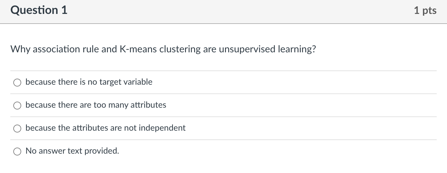 Solved Why Association Rule And K Means Clustering Are