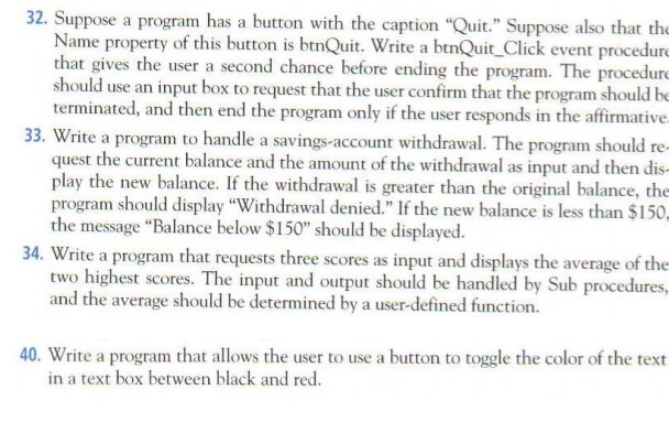 Solved Suppose a program has a button with the caption | Chegg.com