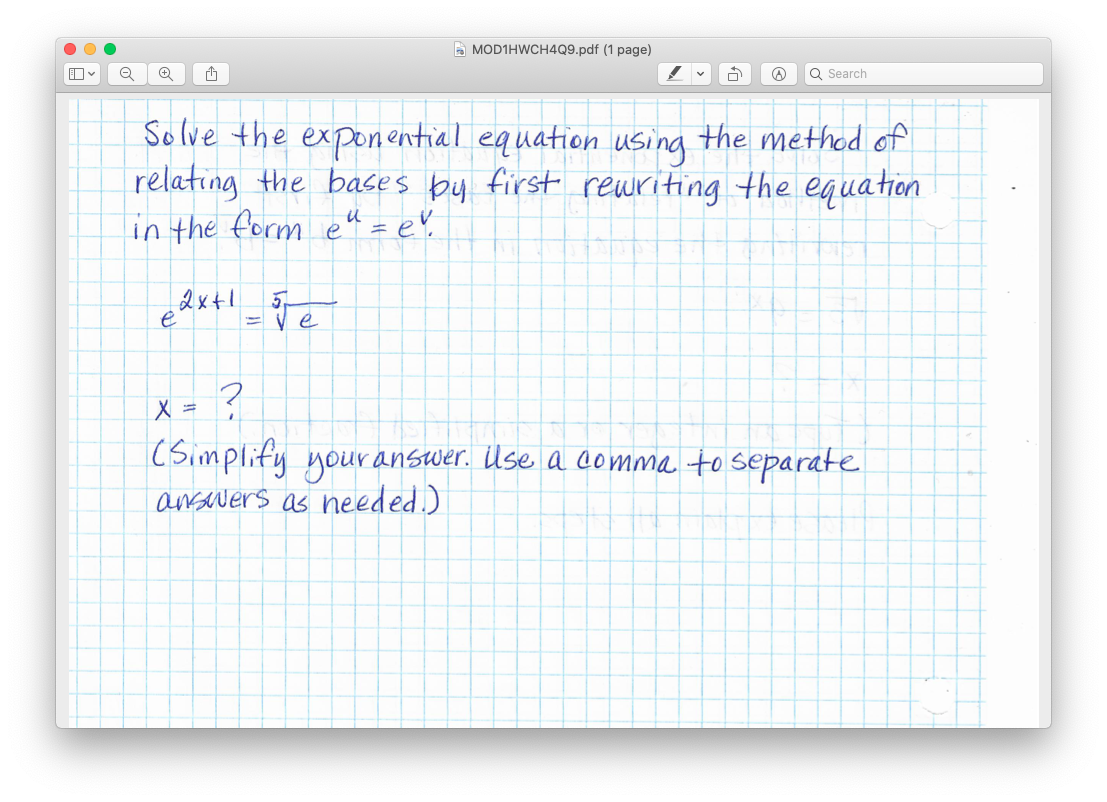 Solved Solve the exponential equation using the method of | Chegg.com