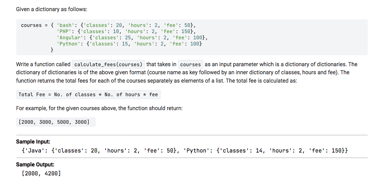 Solved Given a dictionary as follows: courses = { 'bash': | Chegg.com