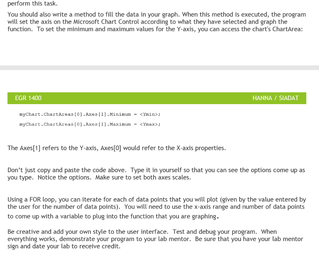 Problem: In this lab you will create a graphing | Chegg.com