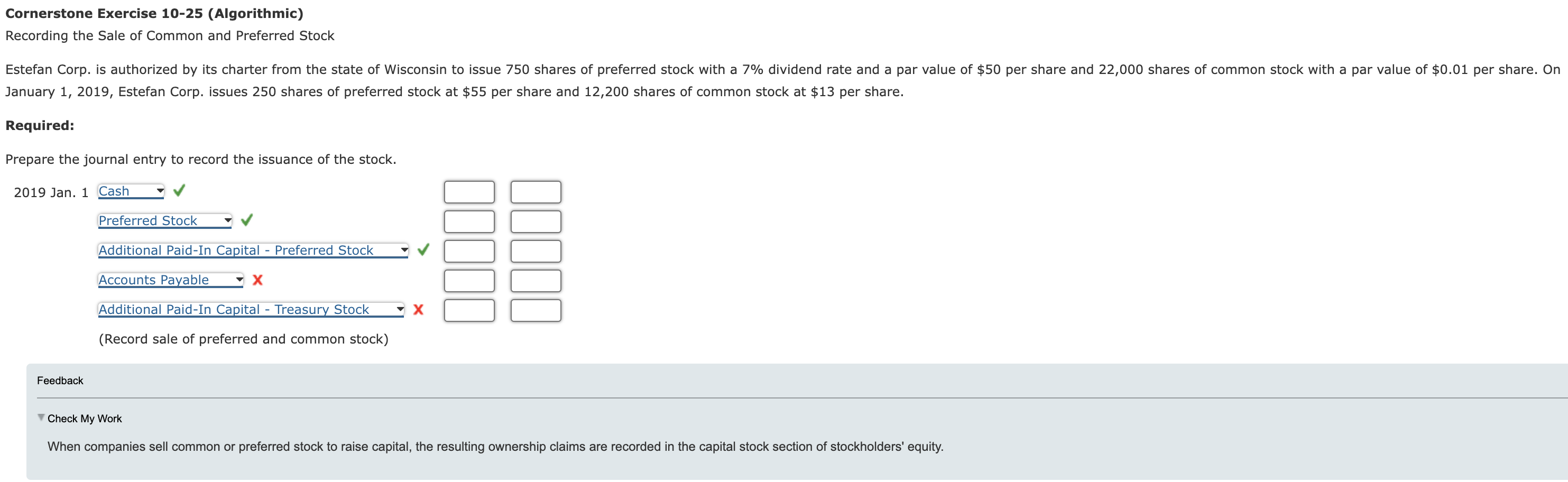 Solved Cornerstone Exercise 10-25 (Algorithmic) Recording | Chegg.com