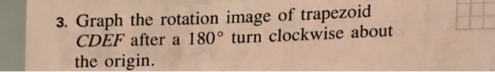 Solved Graph the rotation image of trapezoid CDEF after a | Chegg.com
