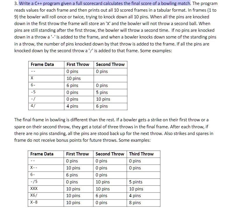 Solved 3. Write a C++ program given a full scorecard | Chegg.com