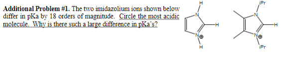 Solved Additional Problem #1. ﻿The two imidazolium ions | Chegg.com