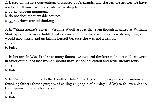 2. Based on the five conventions discussed by | Chegg.com