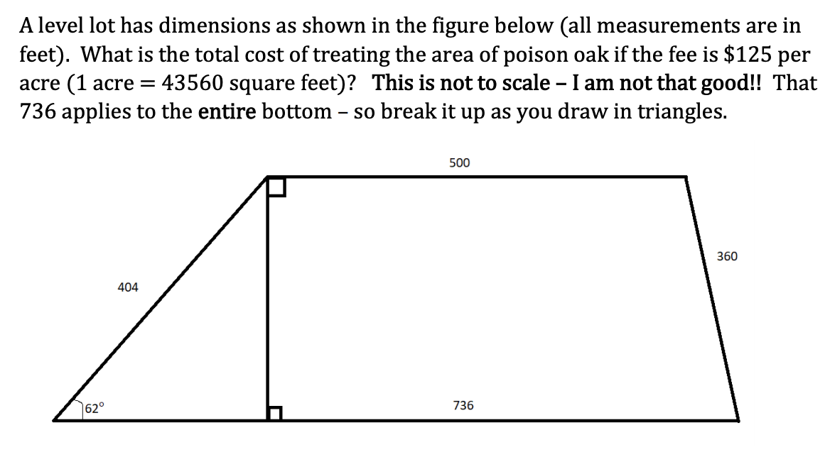 Solved A level lot has dimensions as shown in the figure | Chegg.com