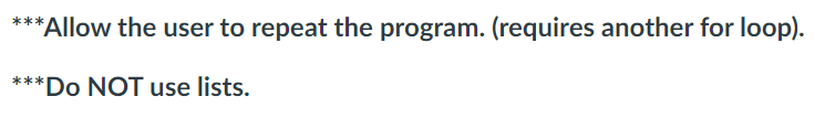 Solved Write a Python program that uses for loops to perform | Chegg.com