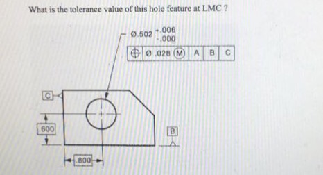 Solved What is the tolerance value of this hole feature at | Chegg.com