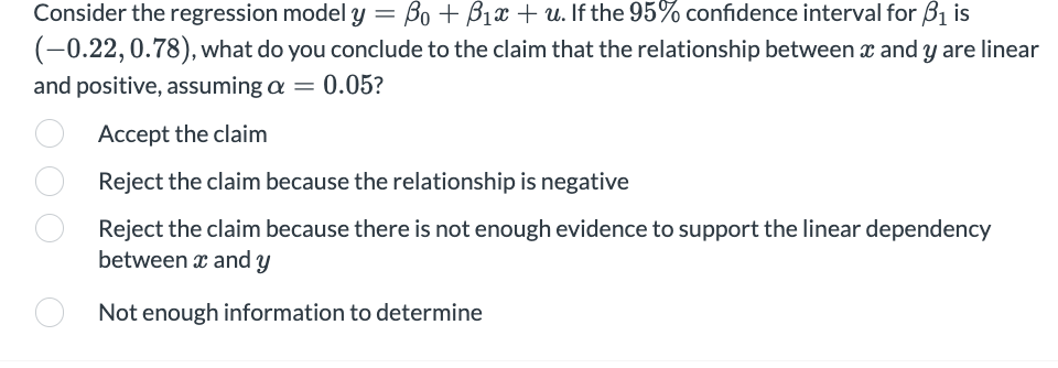 [Solved]: Consider the regression model ( y= beta_{0}+ be
