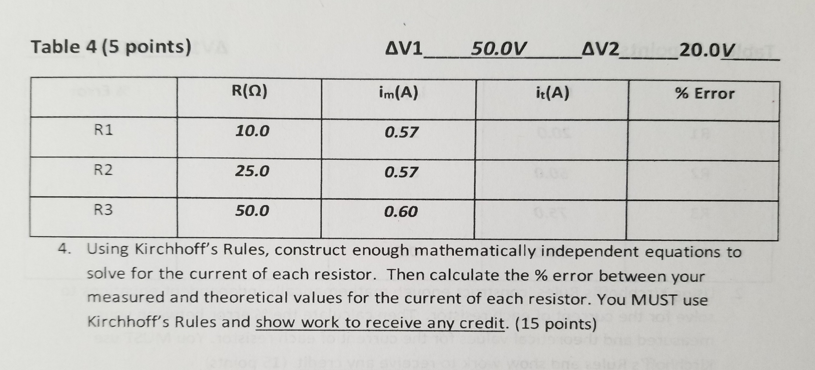 Solved Using Kirchhoff’s Rules, construct enough | Chegg.com