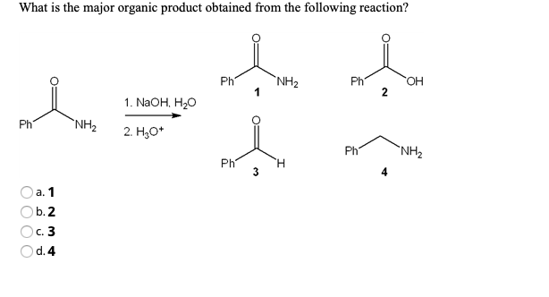 Solved What is the major organic product obtained from the | Chegg.com