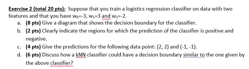 Exercise 2 (total 20 pts): Suppose that you train a | Chegg.com