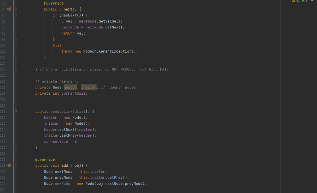 Solved JAVA: A doubly linked list is a linked list where | Chegg.com