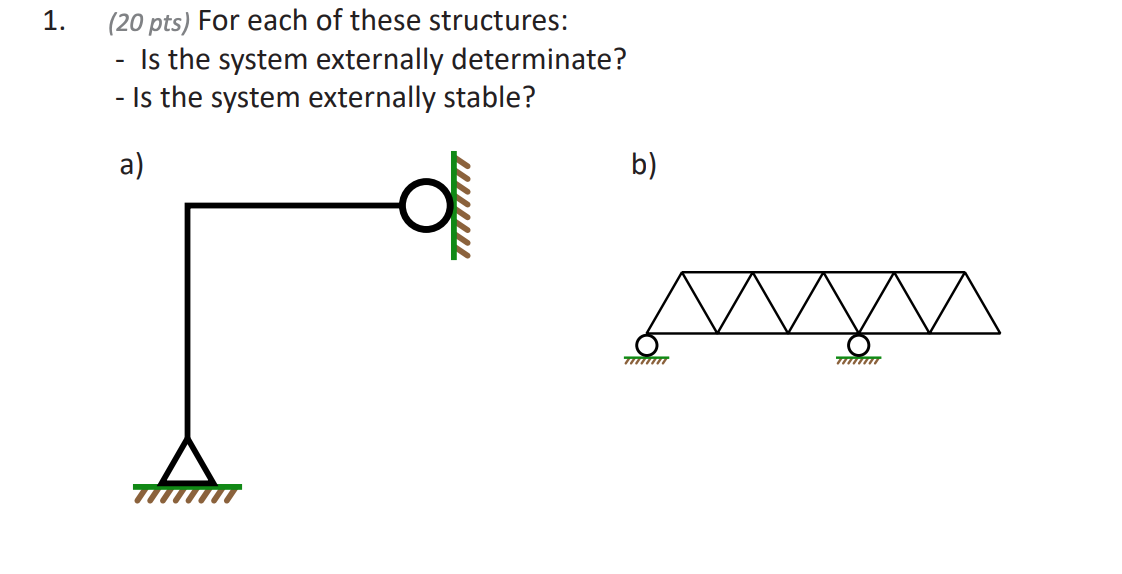 Solved 1. (20 pts) For each of these structures: Is the | Chegg.com