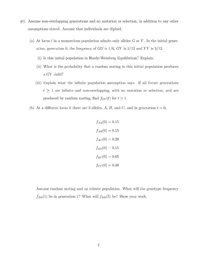 #1: Assume non-overlapping generations and no | Chegg.com