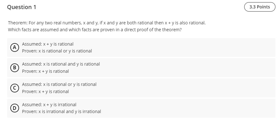 Solved Question 1 Theorem: For any two real numbers, x and | Chegg.com