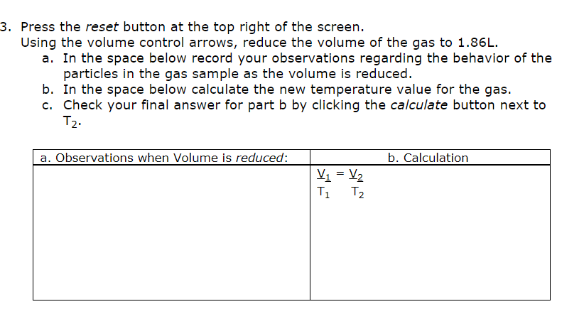 Solved Charles' Law Change the simulation to "Charles' Law" | Chegg.com