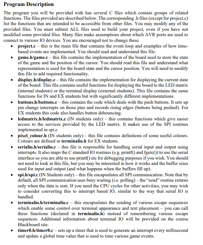 Solved Program Description The program you will be provided | Chegg.com