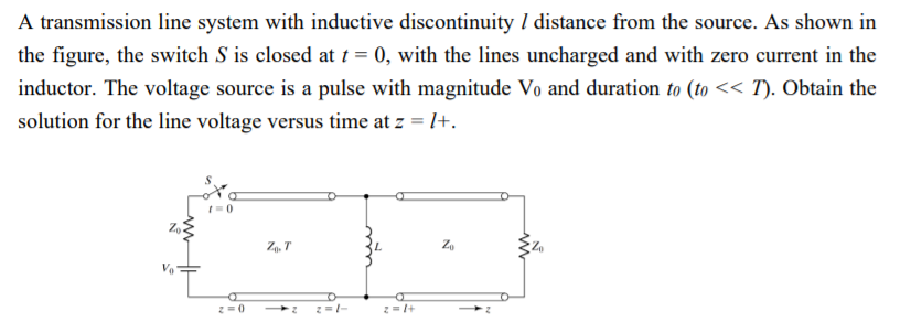 Solved A transmission line system with inductive | Chegg.com