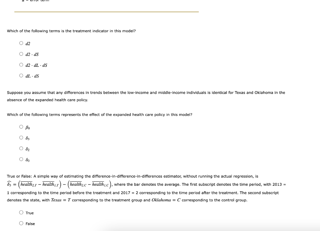 Solved 5. Difference-in-difference-in-differences estimator | Chegg.com