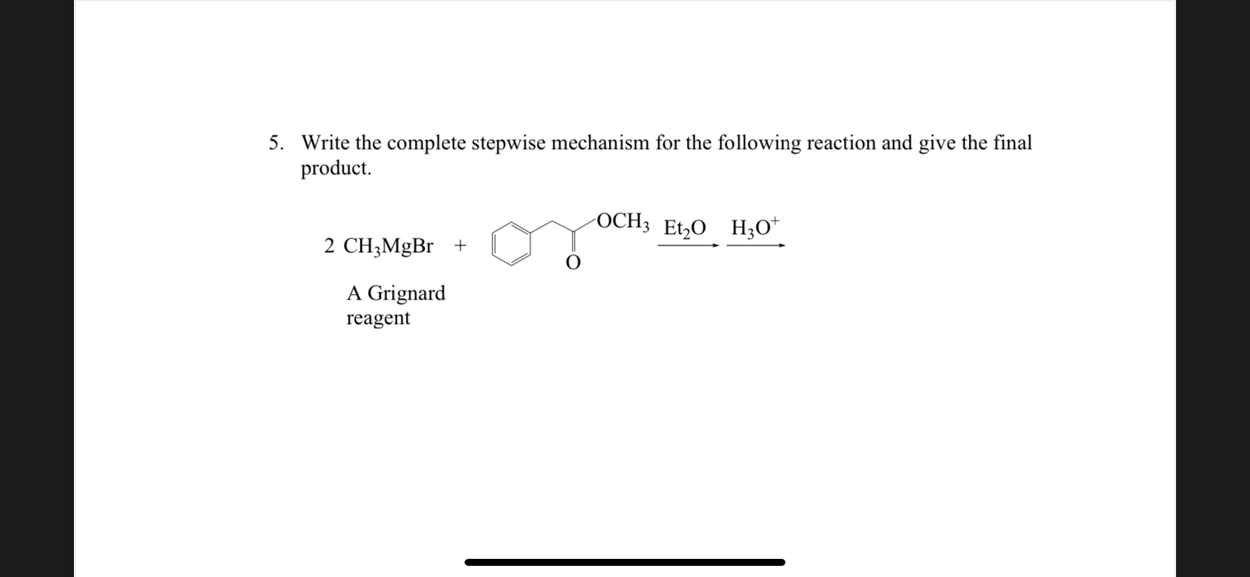 Solved 5. Write the complete stepwise mechanism for the | Chegg.com