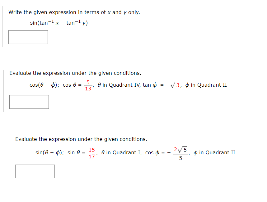 Solved Write the given expression in terms of x and y only. | Chegg.com