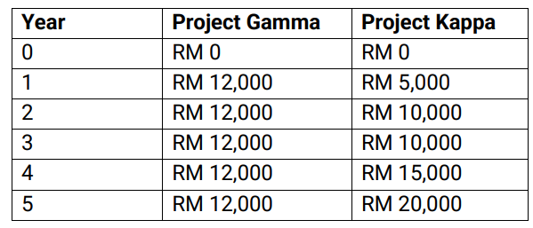 Solved Pantone Bhd invested in two projects, project Gamma | Chegg.com