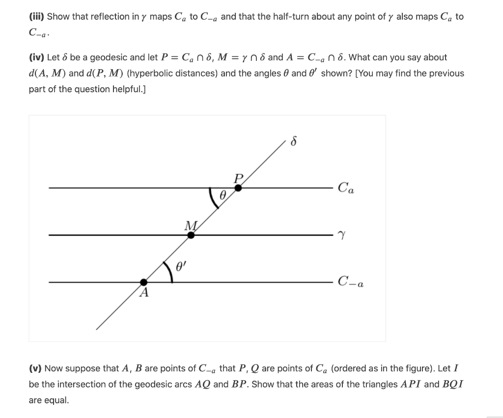 (iii) Show that reflection in y maps Ca to C-a and | Chegg.com