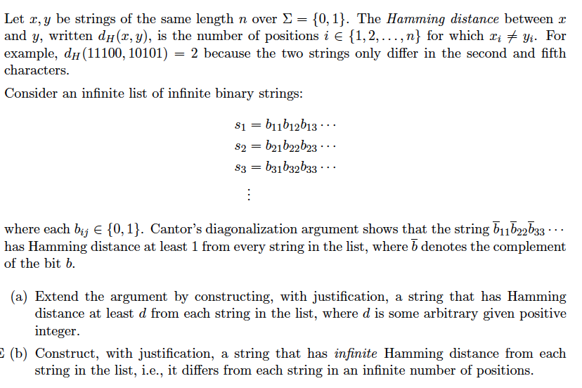 Solved Let x,y be strings of the same length n over Σ-{0, | Chegg.com