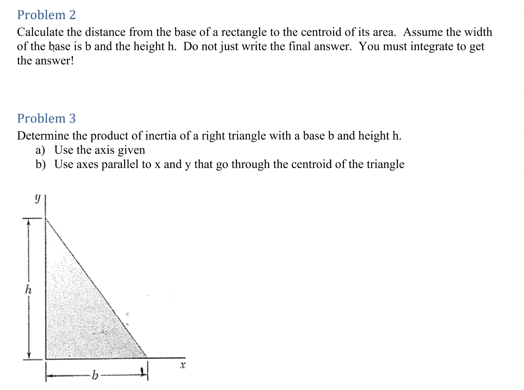 Solved Problem 2 Calculate the distance from the base of a | Chegg.com