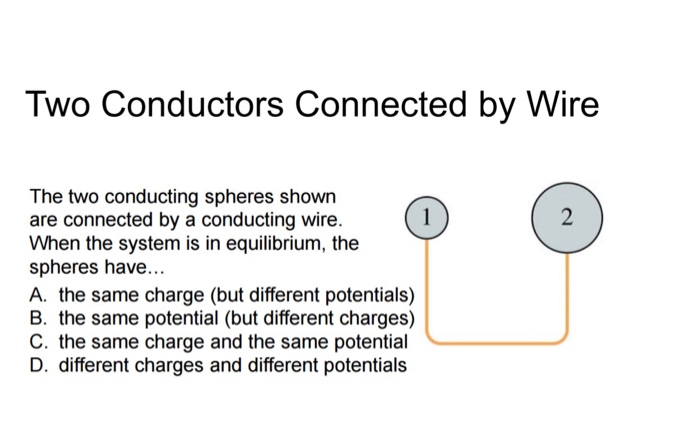 Solved Two Conductors Connected by Wire The two conducting | Chegg.com