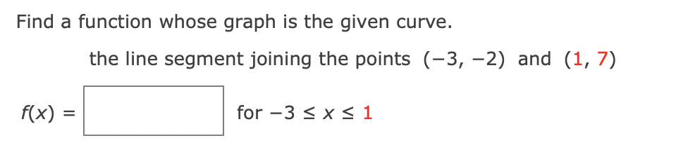 Solved Find a function whose graph is the given curve. the | Chegg.com