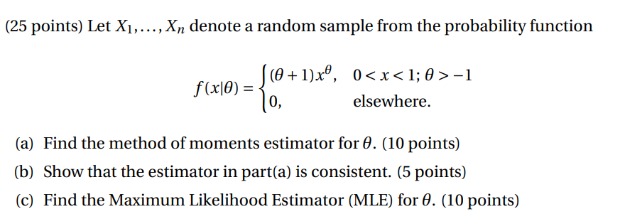 Solved Let X1,...,Xn denote a random sample from the | Chegg.com